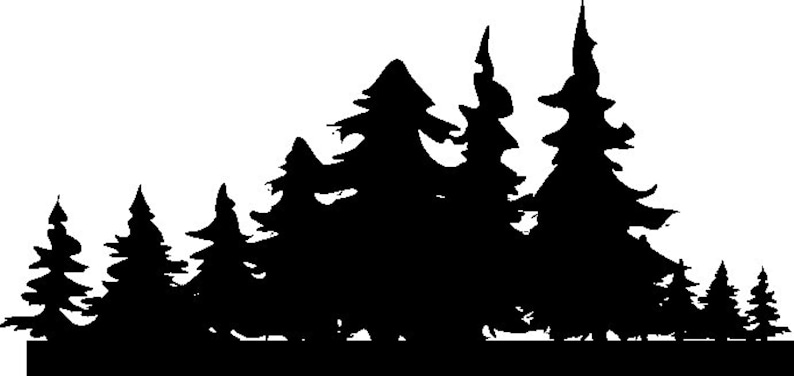 25 Pine Tree Silhouettes DXF SVG PNG Bundle Files for - Etsy