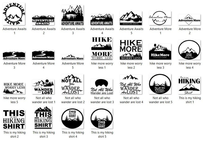 25 Hiking Quotes DXF SVG PNG Bundle Files for Cricut Dxf - Etsy