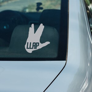 Star Trek LLAP Live Long and Prosper Vinyl Decal, Car Accessory, Laptop ...