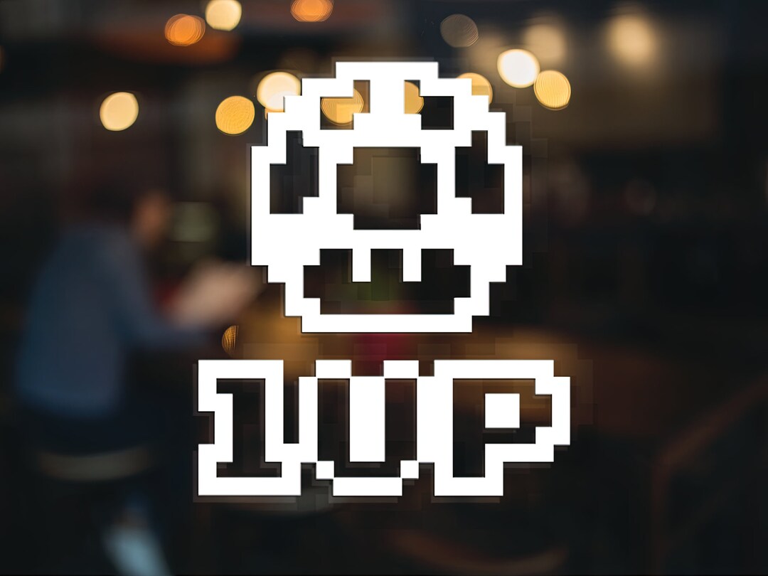 1UP Mushroom 8-bit Arcade Game Vinyl Decal, Car Accessory, Laptop ...