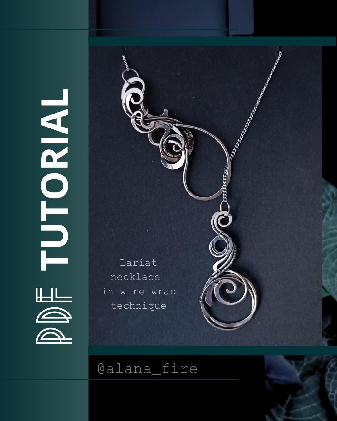 Wire Jewelry Tutorial Openwork Lariat Necklace Pattern Pdf Etsy 7908