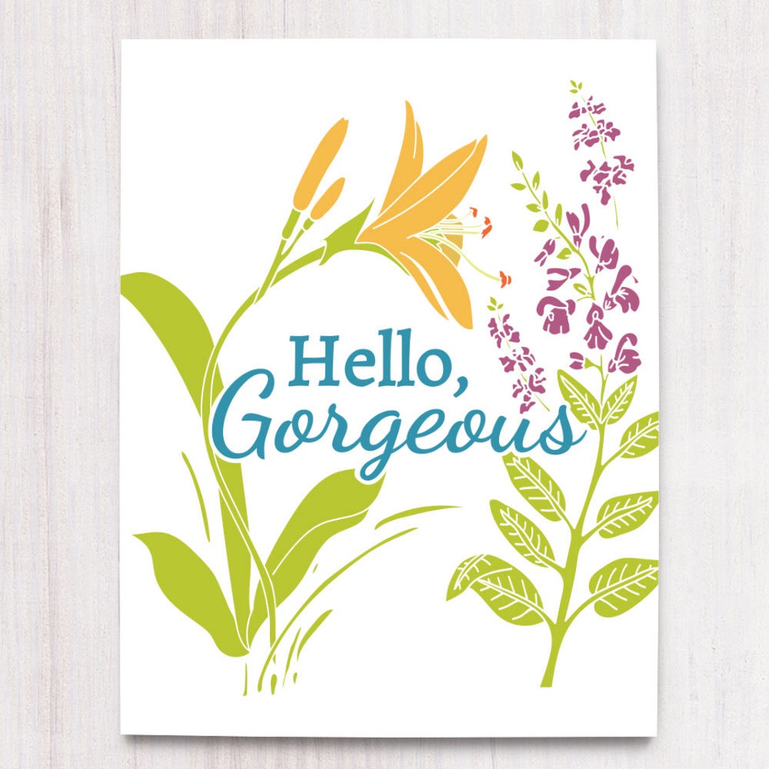 Hello Gorgeous, Digital Download, Bathroom Signs, Gift for Her, Office ...