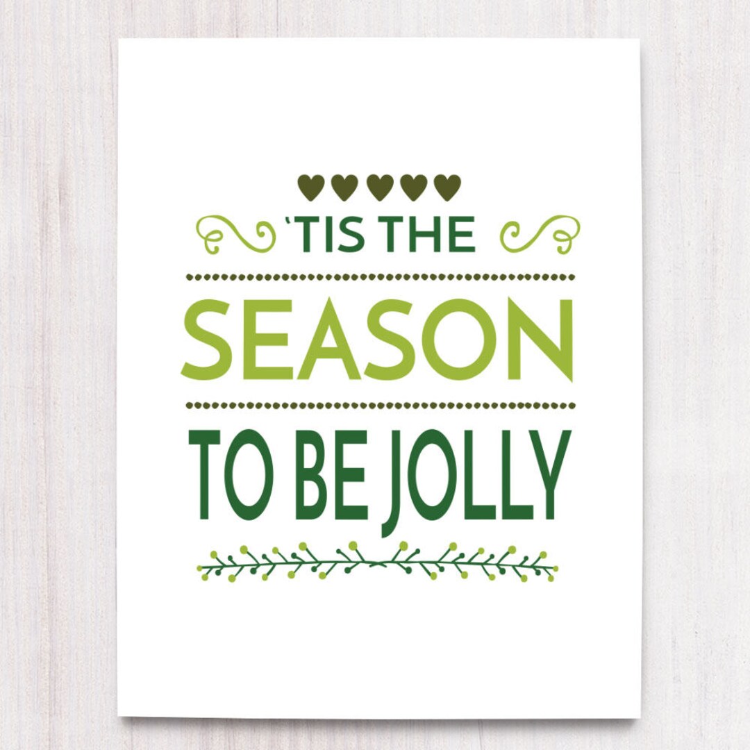 Tis the Season to Be Jolly, Christmas Decor, Printable Art, Wall Decor ...