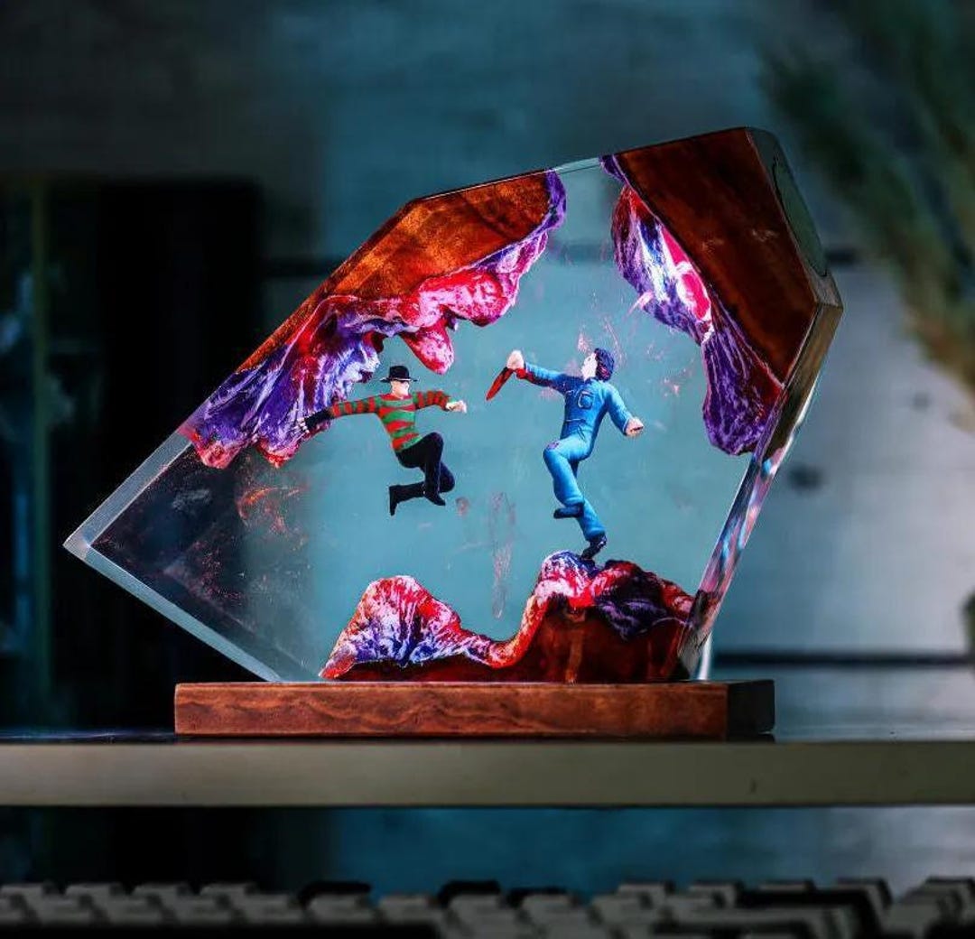 Freddy Vs Jason Resin Lamp, LED Scene Night Light for Desk, Gaming Room ...