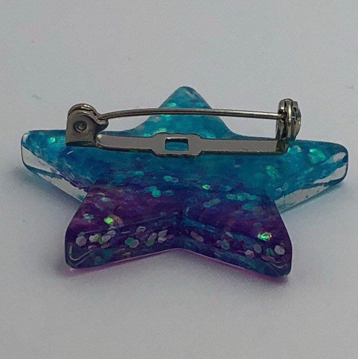 Purple Blue Glitter Resin Star Charm Brooch Badge Pin . Roll - Etsy