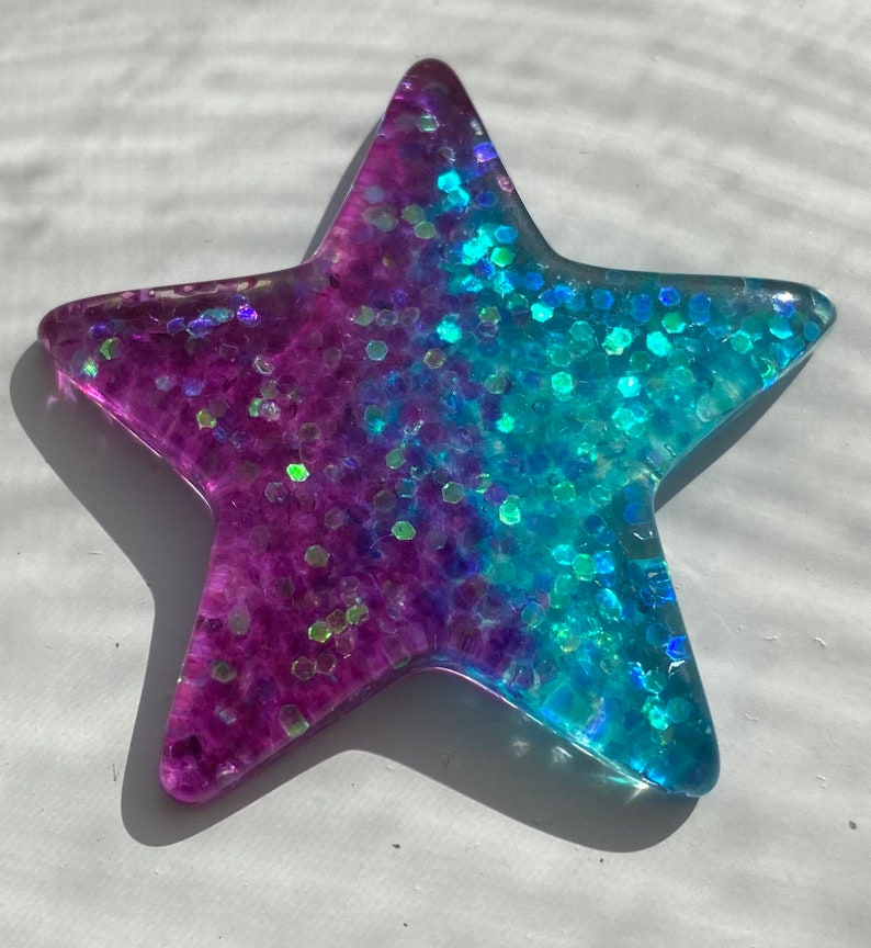 Purple Blue Glitter Resin Star Charm Brooch Badge Pin . Roll - Etsy