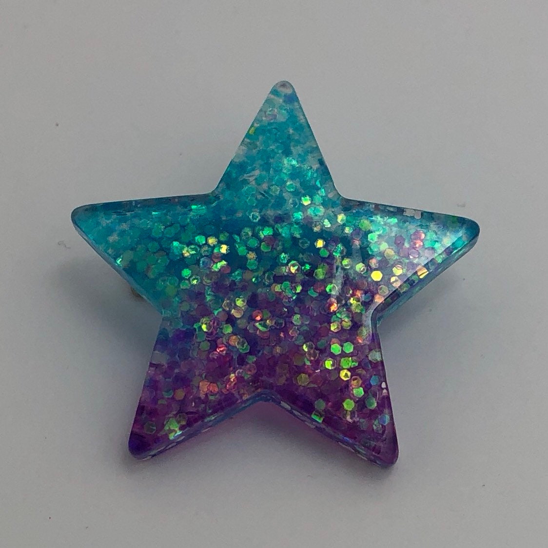 Purple blue glitter resin star charm brooch badge pin . Roll | Etsy