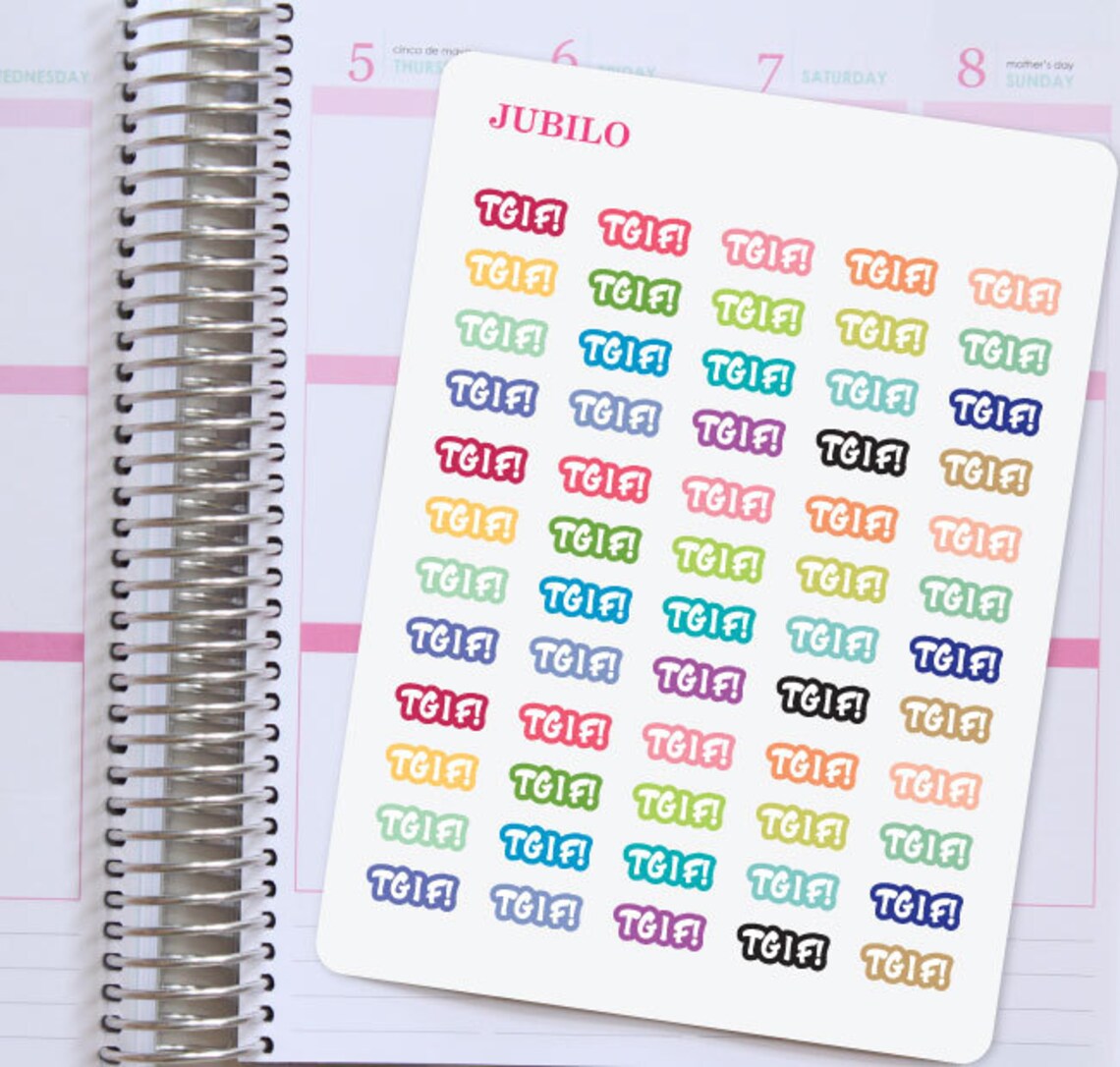Planner Stickers TGIF | Etsy