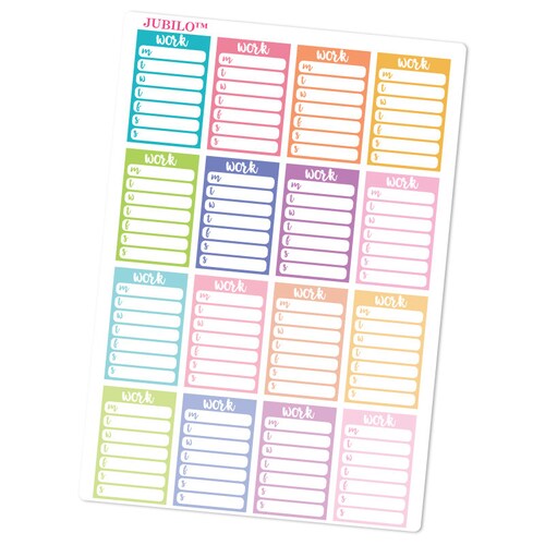 Planner Stickers Weekly Work Schedule Sidebar Sticker Fits - Etsy