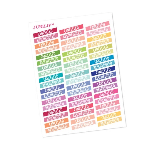 CANCELLED Stickers. RESCHEDULED Stickers. Planner Stickers. | Etsy