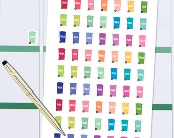 Trash Day Stickers 1/2 Each Planner Stickers Chore - Etsy