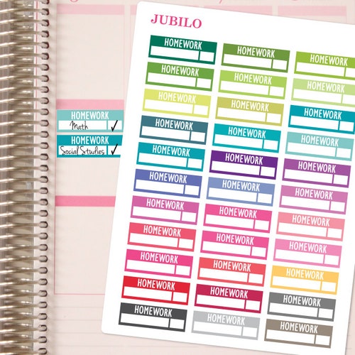 Planner Stickers homework Labels Fits Erin Condren and - Etsy