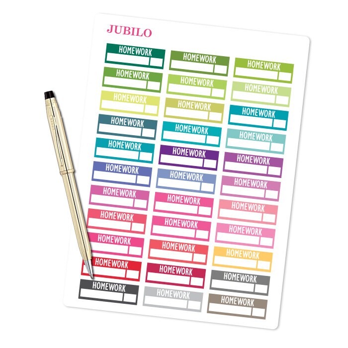 Planner Stickers homework Labels Fits Erin Condren and | Etsy