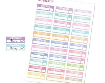Planner Stickers homework Labels Fits Erin Condren and | Etsy