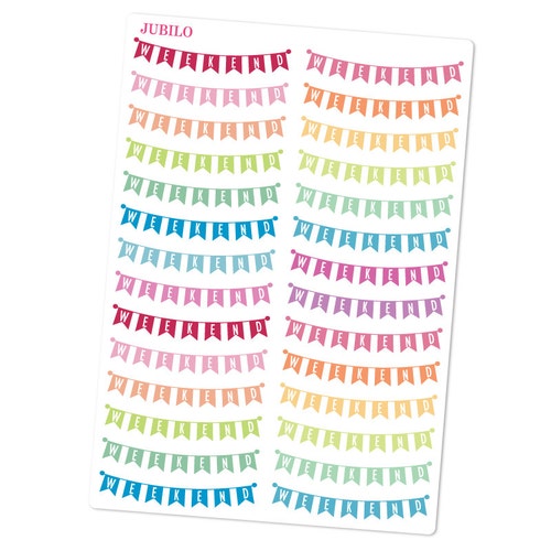 Hello Weekend Banner Planner Stickers for Erin Condren Life - Etsy
