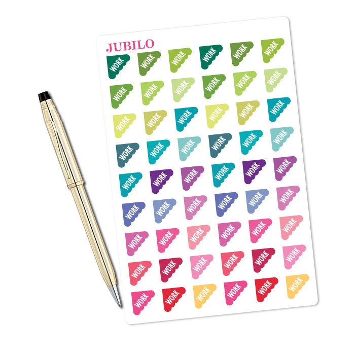 WORK STICKERS SCALLOPED Corners. Planner Stickers. Calendar - Etsy