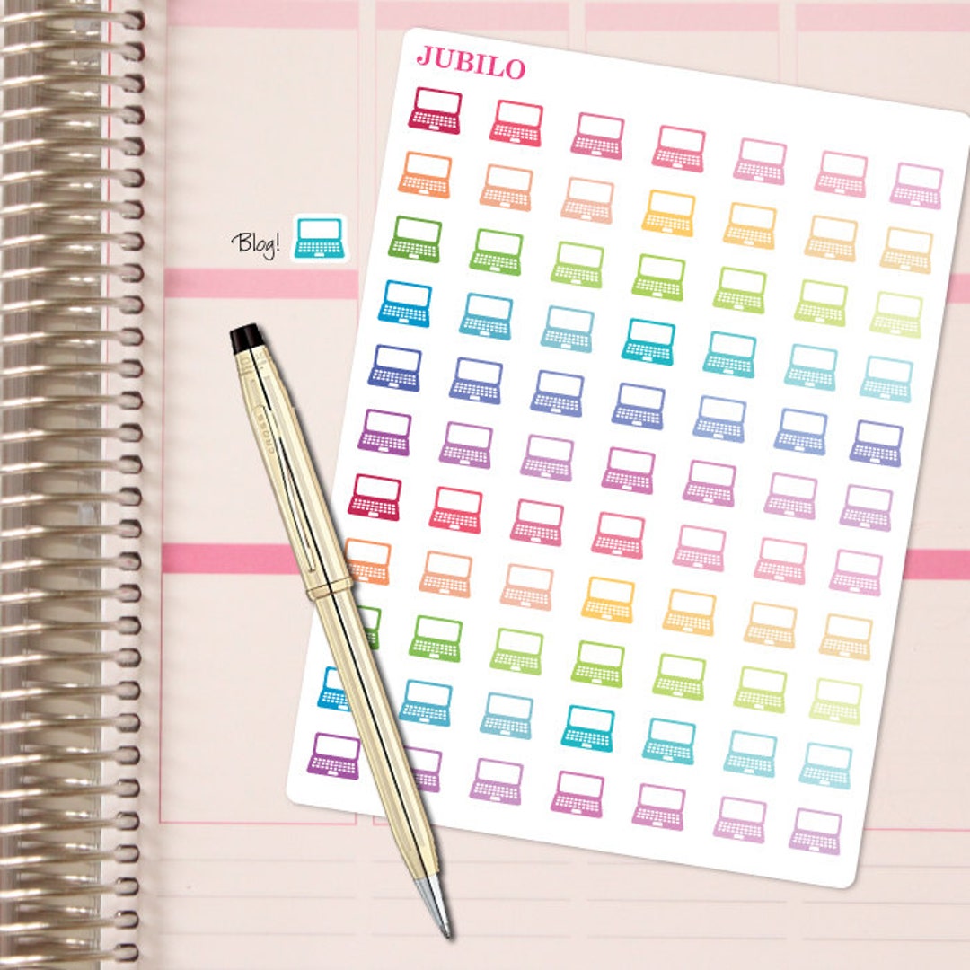 Planner Stickers - Laptop Icon Stickers, Blog Stickers - Fits Any ...