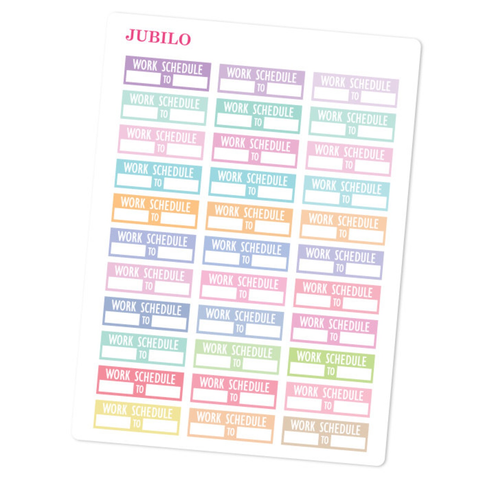 WORK SCHEDULE Stickers Pastels. Planner Stickers. Calendar - Etsy