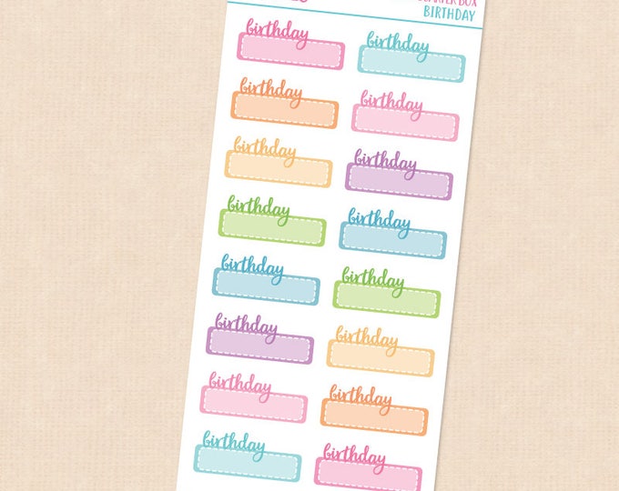 BIRTHDAY Script Stickers. - Etsy