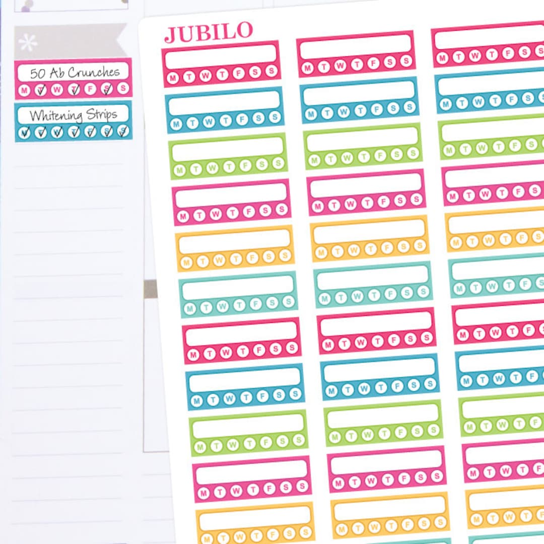 Planner Stickers - Habit Tracker Stickers - Fits Erin Condren and Happy ...