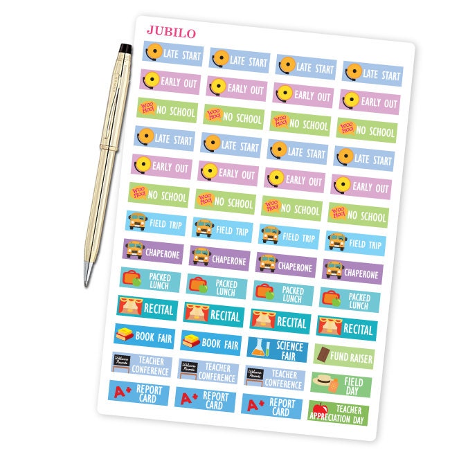 SCHOOL YEAR EVENTS. Planner Stickers. School Stickers. Teacher - Etsy