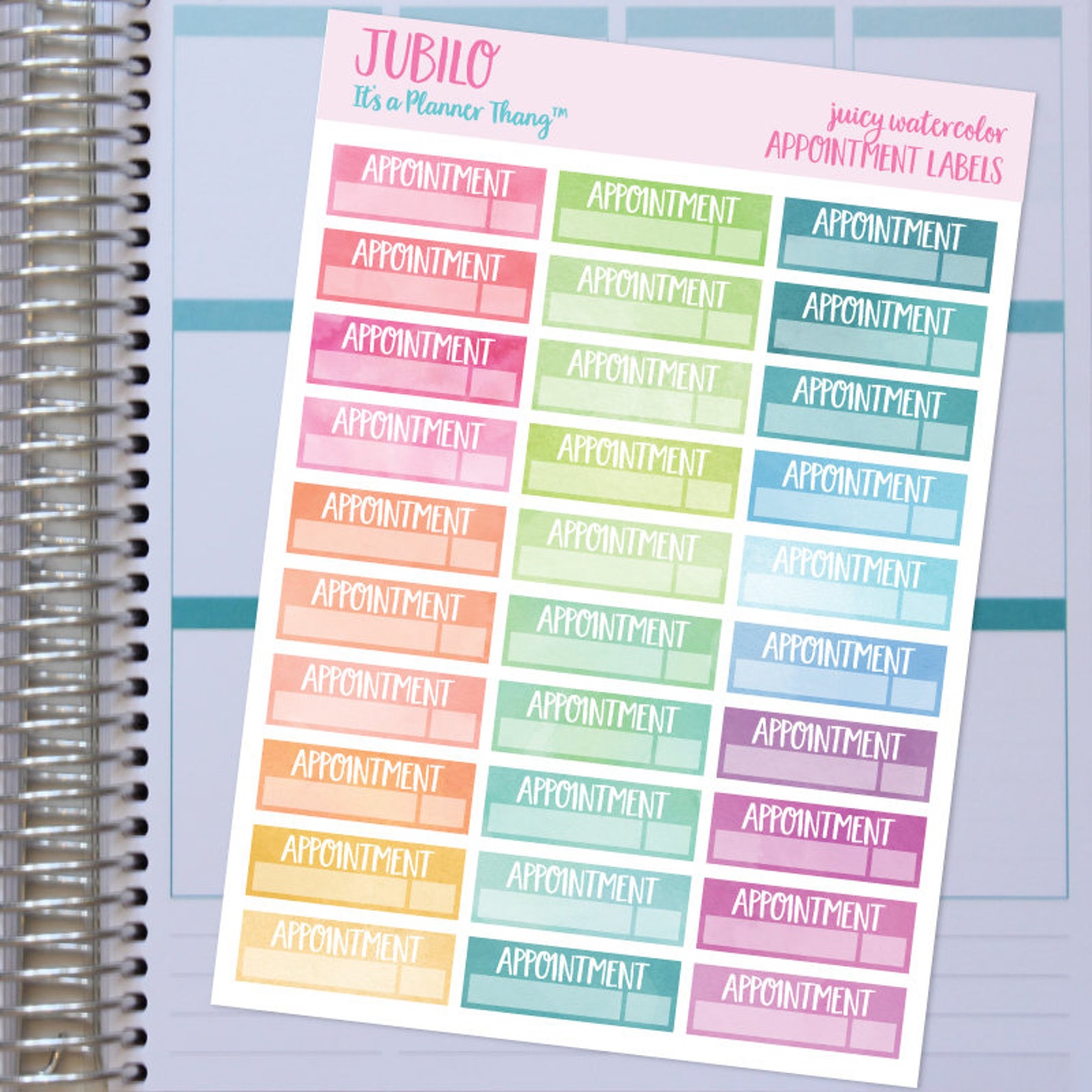 Appointment Stickers Juicy Watercolor Appointment Labels/fits - Etsy