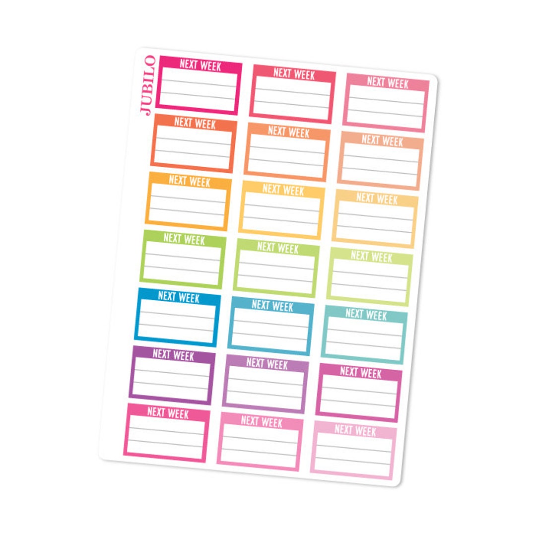 Planner Stickers -next Week Half Boxes - Fits Erin Condren Vertical and ...