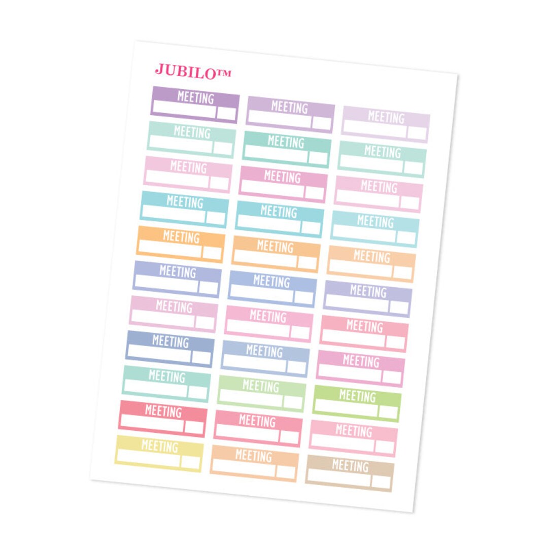 Meeting Planner Stickers, Meeting Labels, Meeting Stickers - Pastels - Etsy