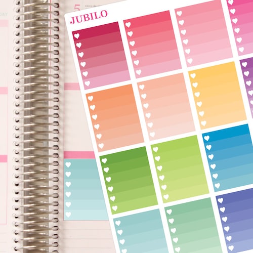 Watercolor Stickers Full Boxes Stickers Watercolor Planner - Etsy