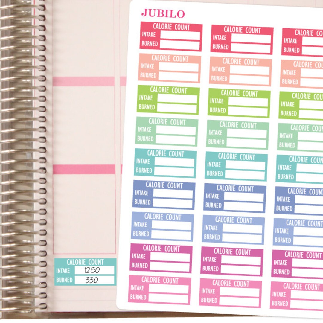 Planner Stickers - Calorie Tracker - Fits Erin Condren Vertical and the ...