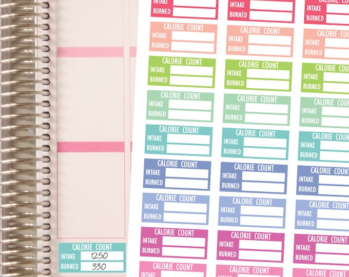 Planner Stickers - Calorie Tracker - Fits Erin Condren Vertical and the ...