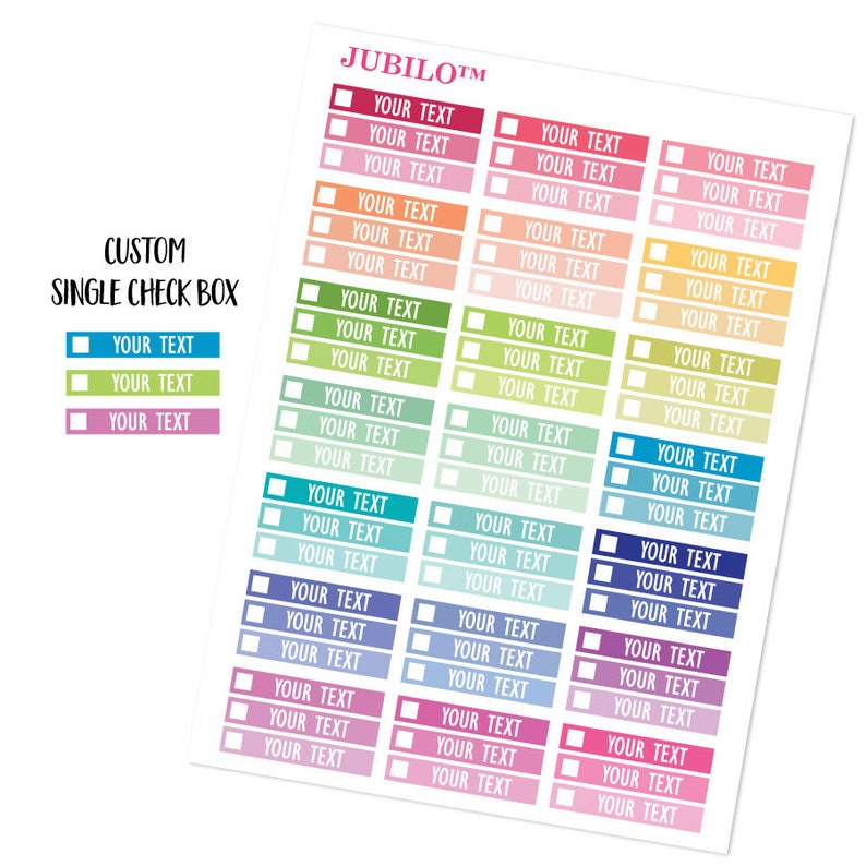 CUSTOM CHECK BOX Stickers. Planner Stickers. Journal Stickers. - Etsy