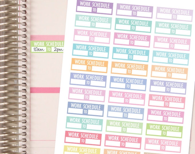 Pastel Work Schedule Planner Stickers: Erin Condren, Happy Planner - Etsy