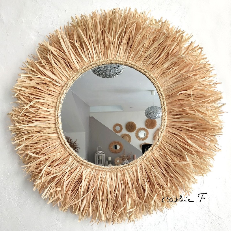 Mirror With Raffia - Etsy