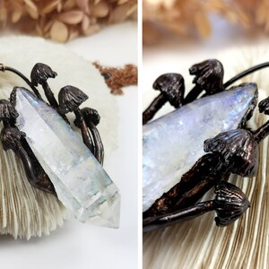 Mushroom Necklace, Handmade Jewelry, Fairycore Necklace, Crystal ...