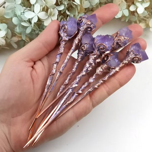 Amethyst Crystal Hair Pin, Amethyst Hair Stick, Decorative Hair Stick ...