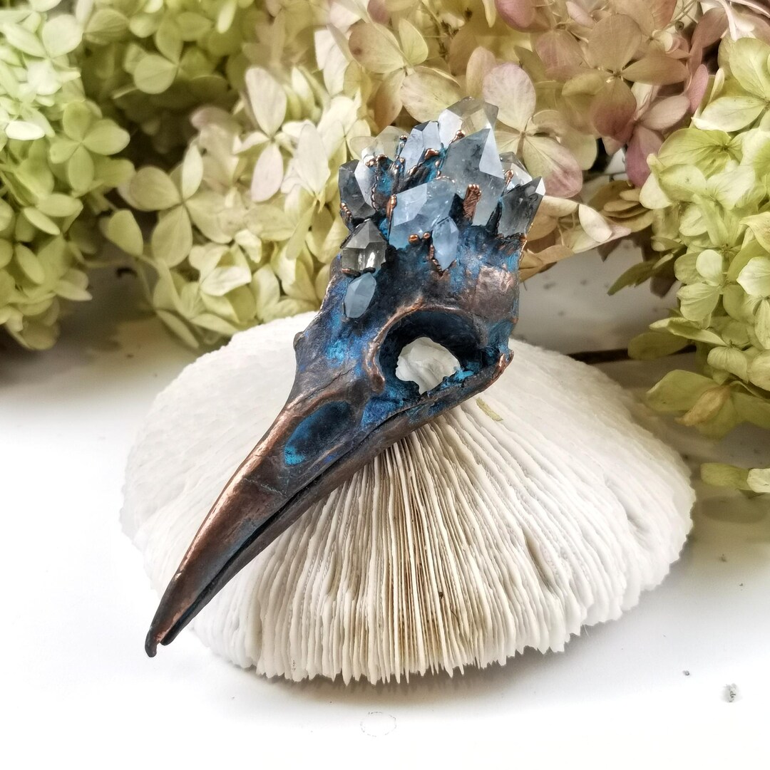 Pagan Crystal Skull, Altar Piece, Animal Skull, Bird Skull, Ooak Thing ...