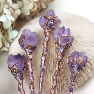 Amethyst Crystal Hair Pin, Amethyst Hair Stick, Decorative Hair Stick ...