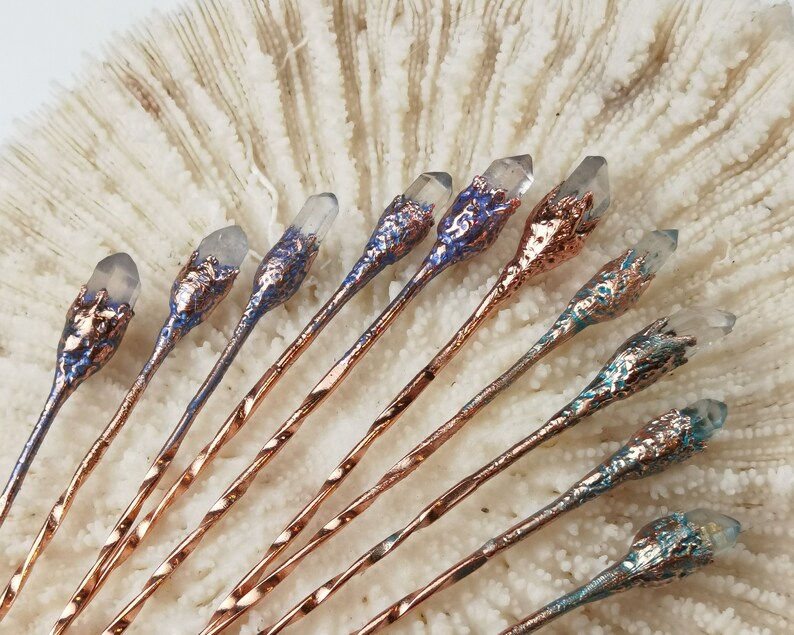 Crystal Hair Pin With Quartz Decorative Hair Stick Gemstone | Etsy