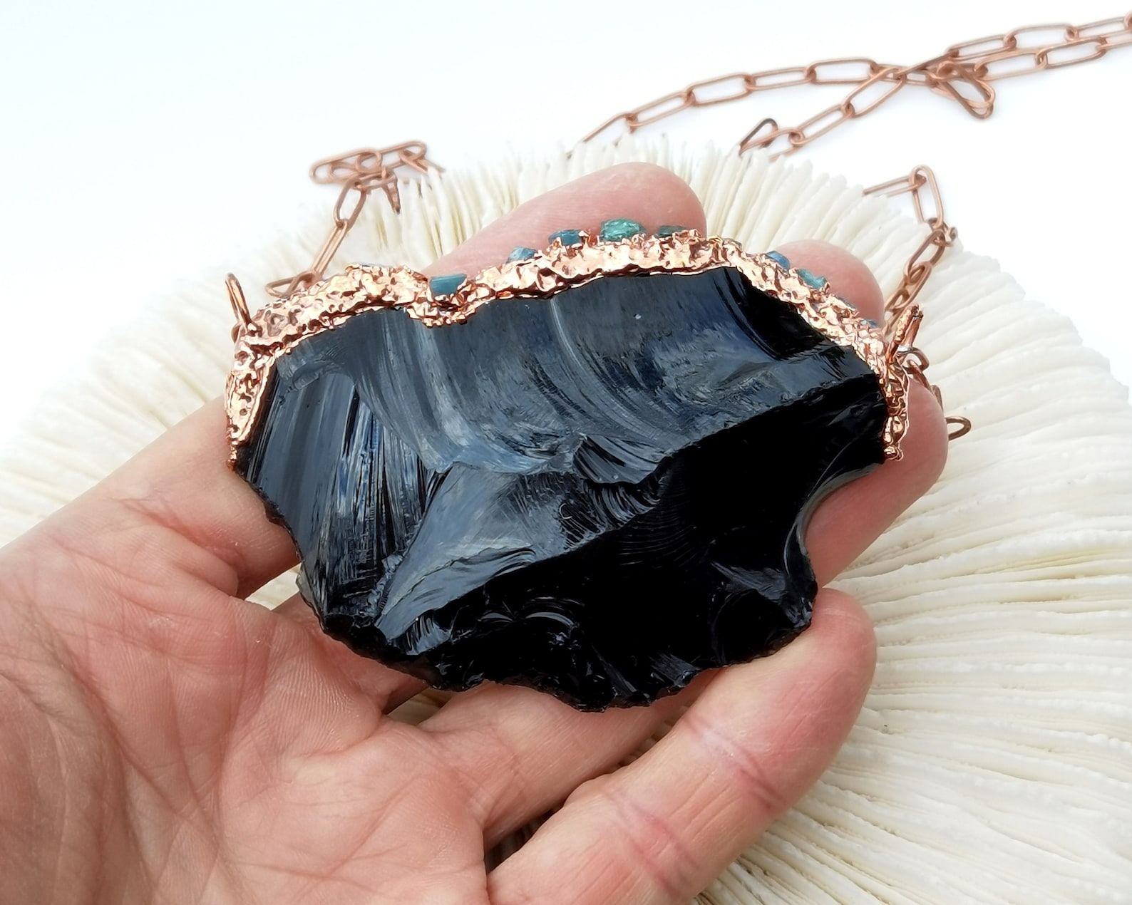 Obsidian Neckalce Black Obsidian Crystal Necklace Protection - Etsy