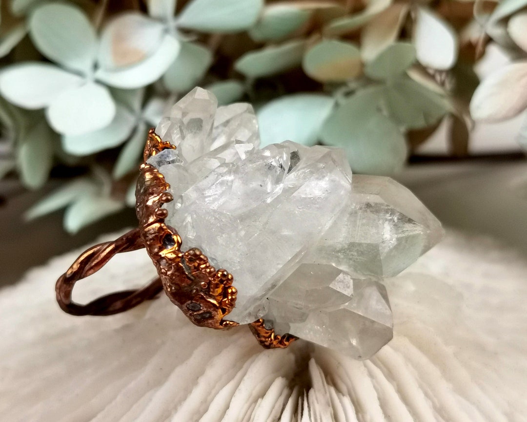 Quartz Crystal Ring, US 6.25, April Birthstone Ring, April Ring ...