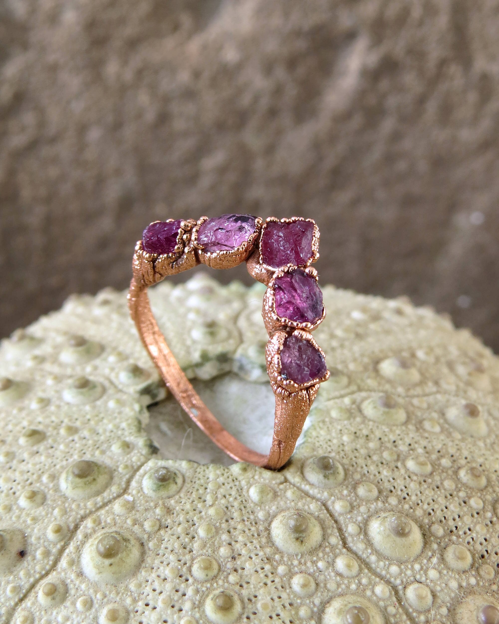 Tourmaline birthstone ring pink tourmaline chevron ring | Etsy