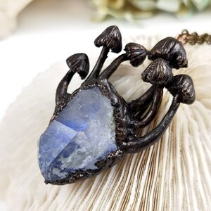 Mushroom Necklace, Handmade Jewelry, Fairycore Necklace, Crystal ...