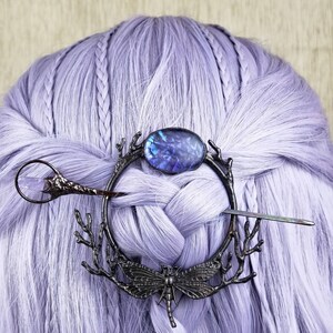 Moth Hair Brooch With Labradorite, Moth Hair Barrette, Decorative Hair ...