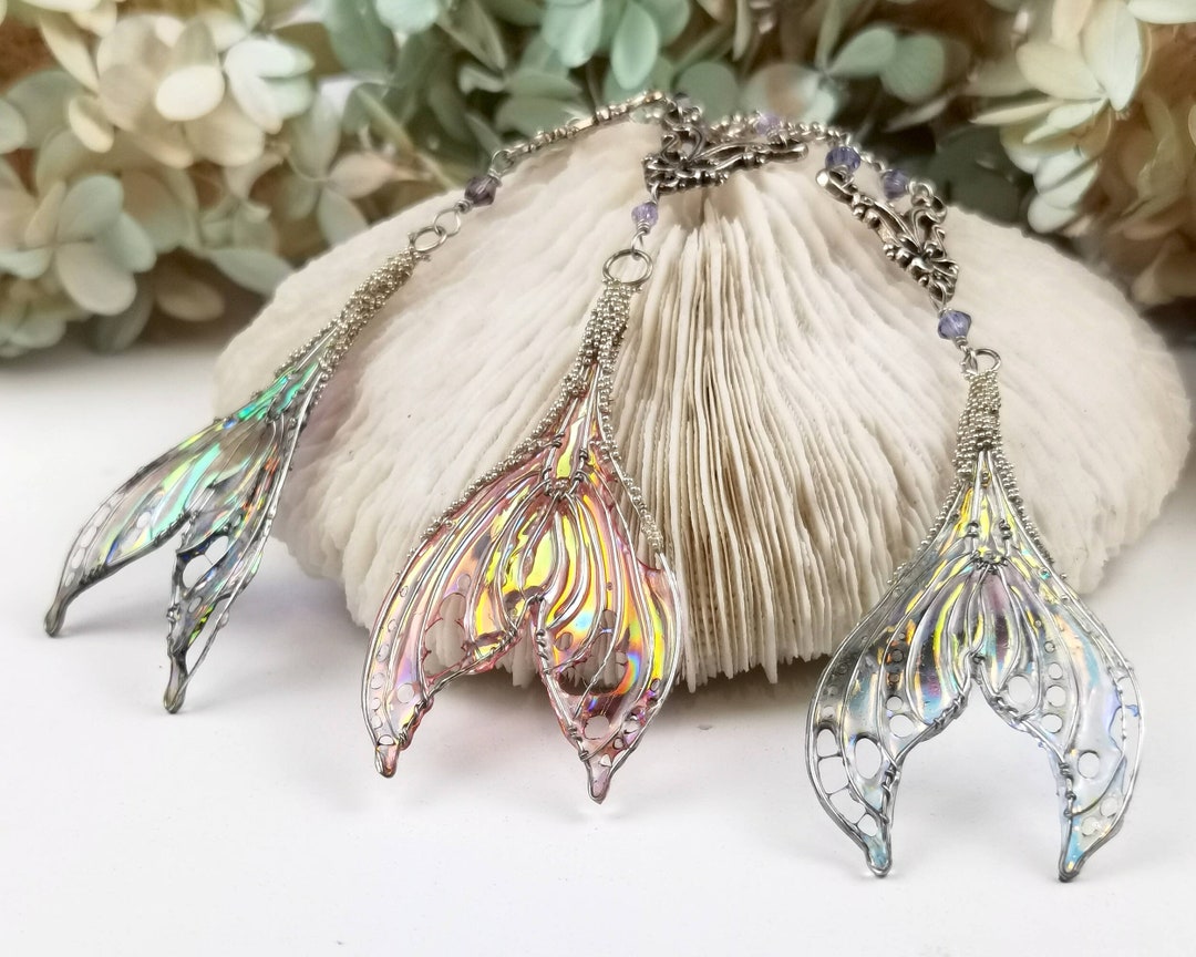 Mermaid Tail Pendant, Iridescent Pendant, Sparkle Pendant, Merfolk Tail ...