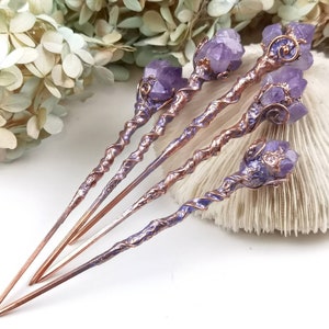 Amethyst Crystal Hair Pin, Amethyst Hair Stick, Decorative Hair Stick ...