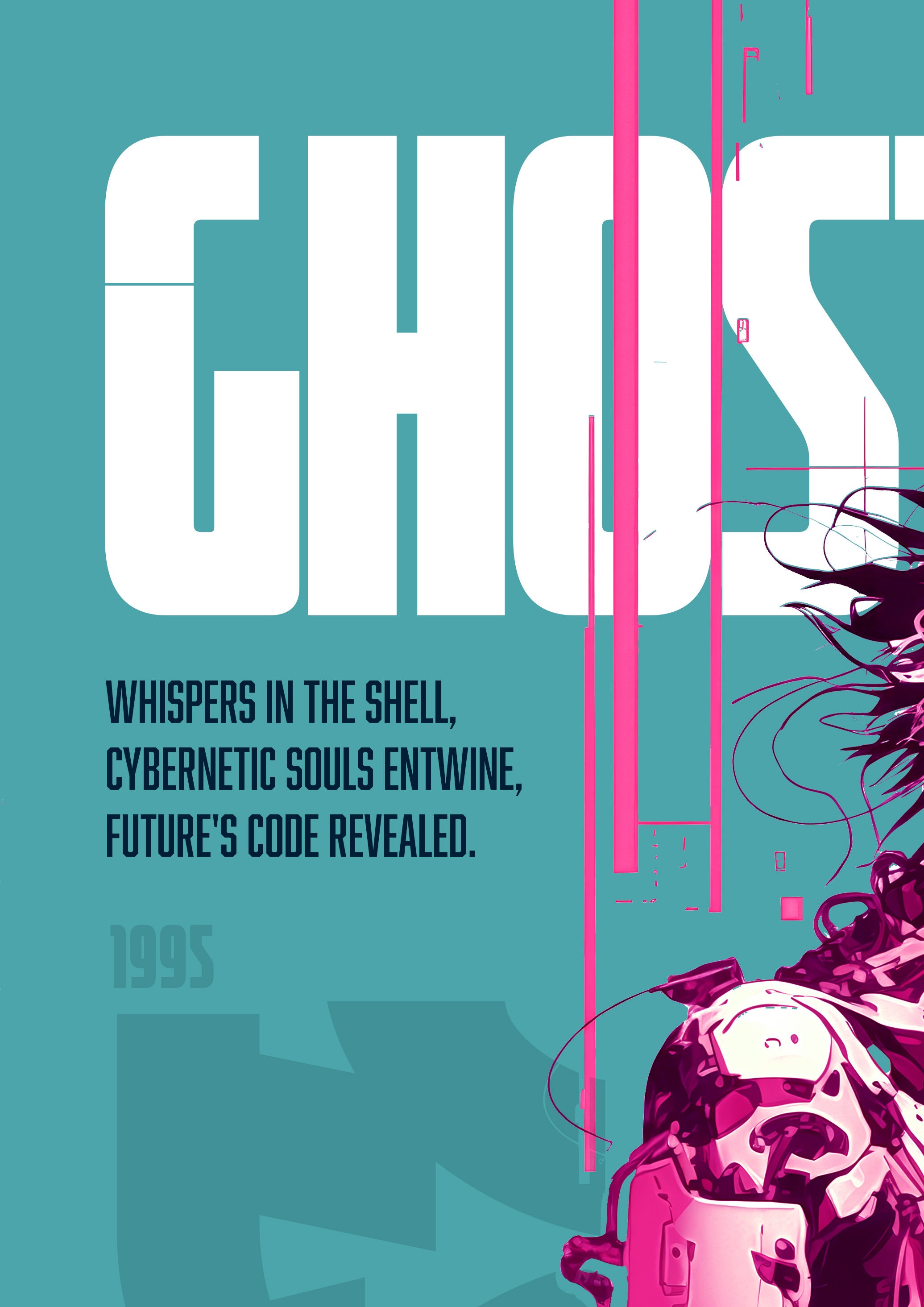 Ghost in the Shell Bespoke Fan Art Poster // Art Print, Colourful Wall ...