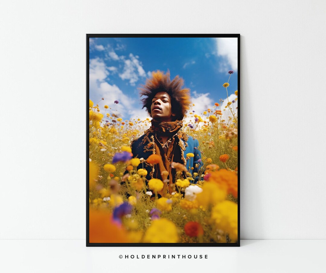 Jimi Hendrix Fan Art Art Print Colourful Wall Art Home Decor T Idea Etsy