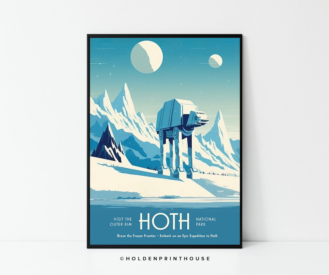 Star Wars Hoth Poster National Park // Art Digital, Art Digital Wall ...