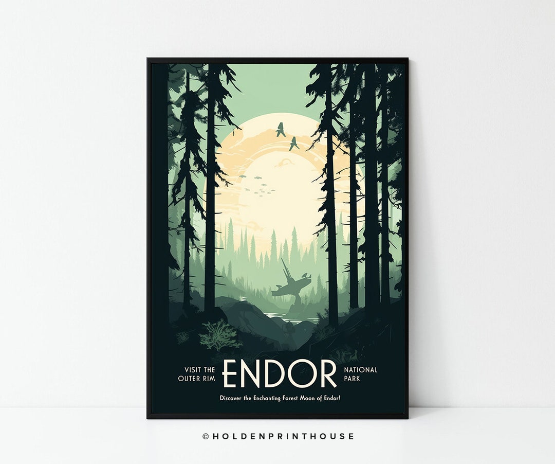 Endor Star Wars Poster National Park // Art Digital, Art Digital Wall ...